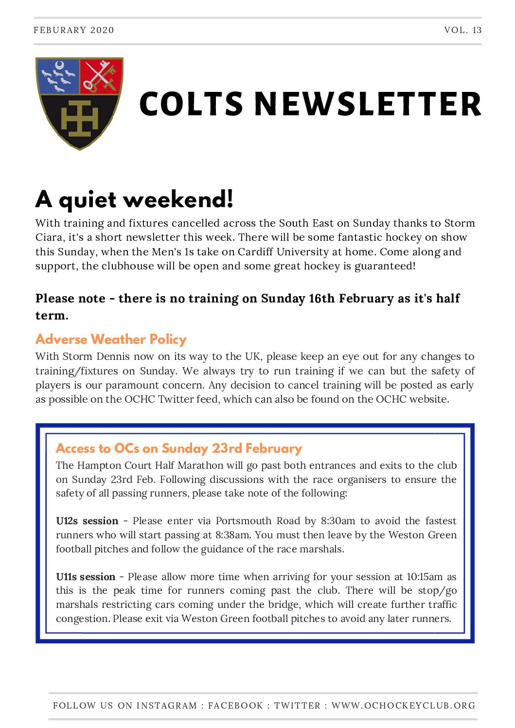 OCHC Newsletter 12 Feb 2020 - OC Hockey Club