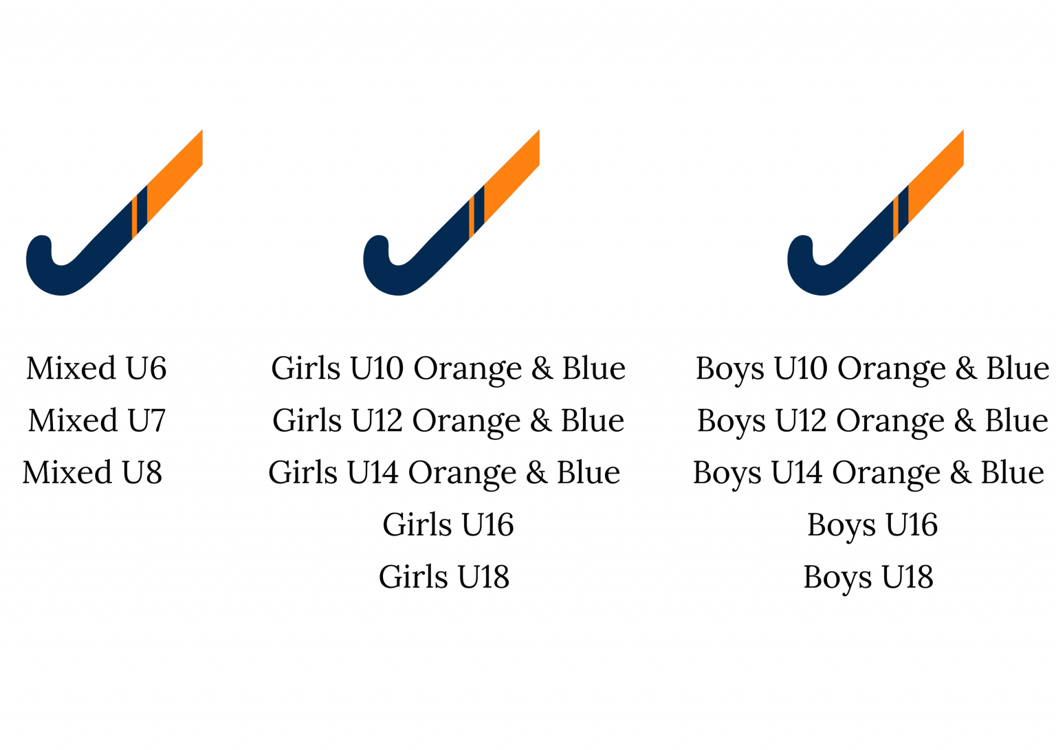 OCHC age groups - OC Hockey Club